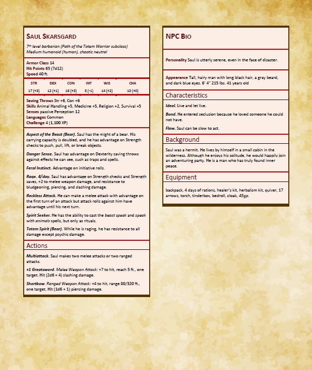 Massive NPC collection! 185 5E NPCs, including 41 monster NPCs. Check ...